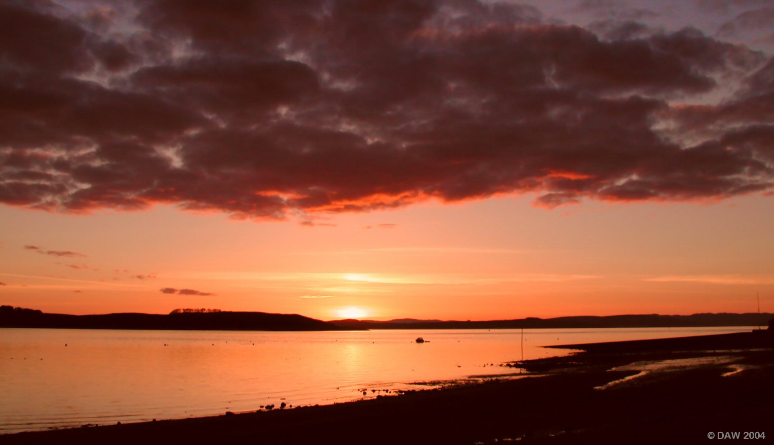 Town of Largs - Sunset viewed from the Largs south shore, looking ...